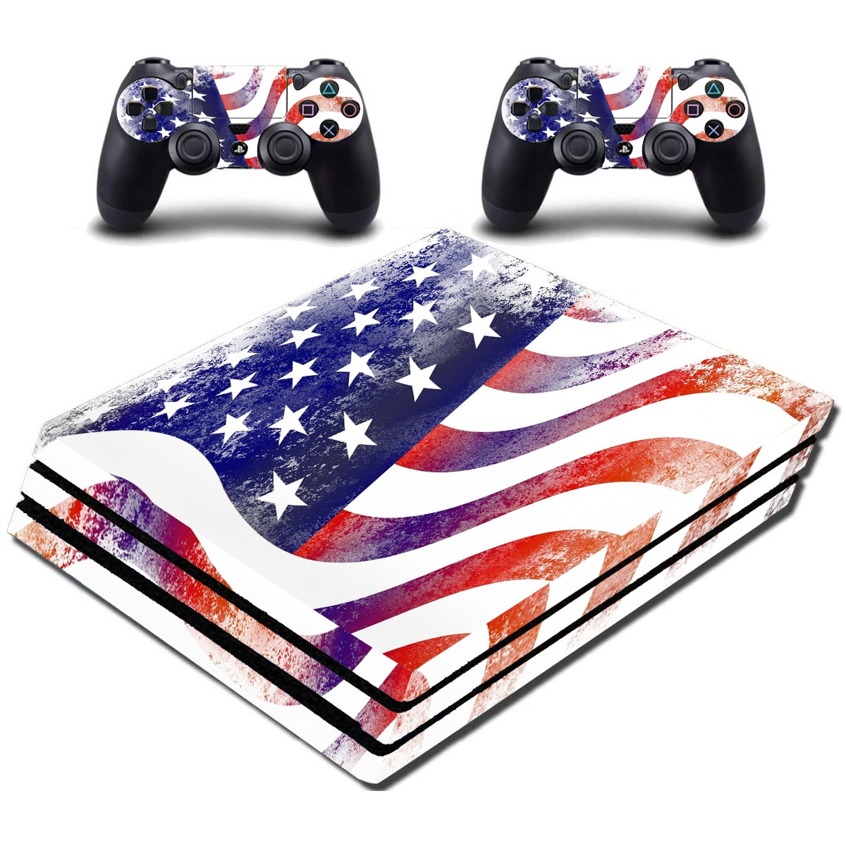 VWAQ American Flag Skin For PS4 Pro Console and Controllers Decals To ...