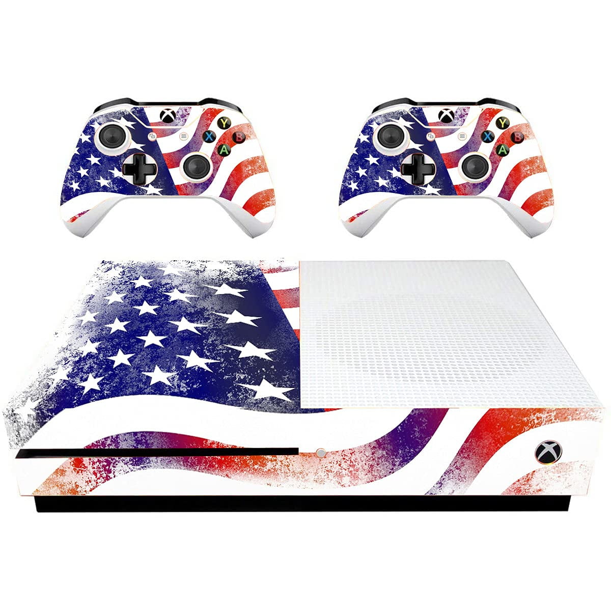 VWAQ American Flag Skin For Xbox One S Console and Controllers Decal To ...