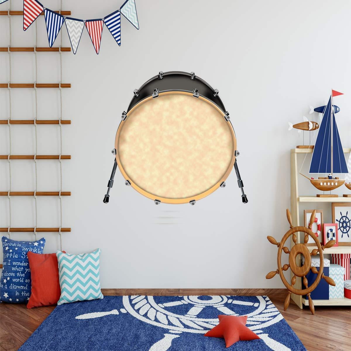 VWAQ Bass Drum Wall Decal - Music Instruments Vinyl Sticker Peel and ...