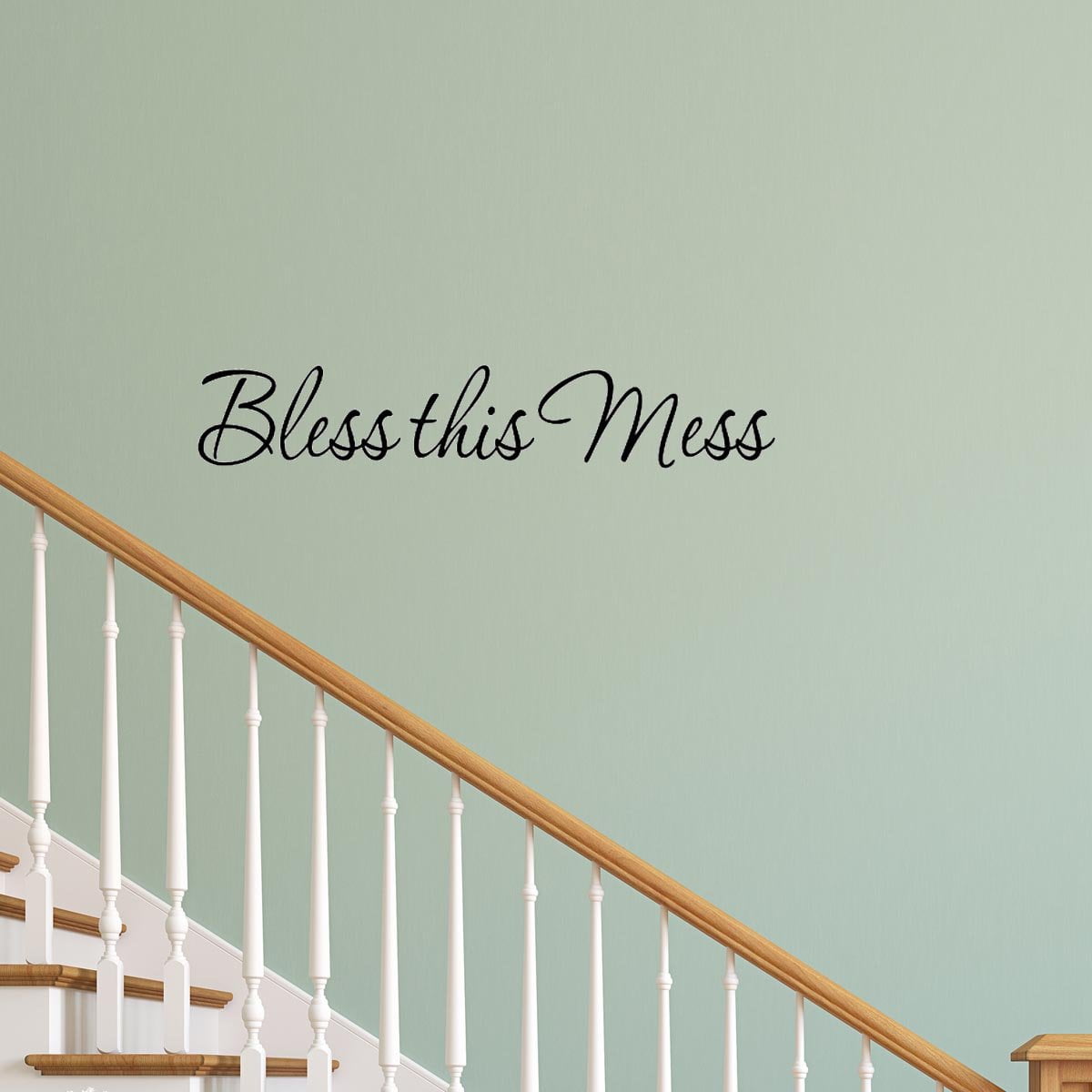 VWAQ Bless This Mess Wall Decal Home Decor Kitchen Wall Art Lettering ...