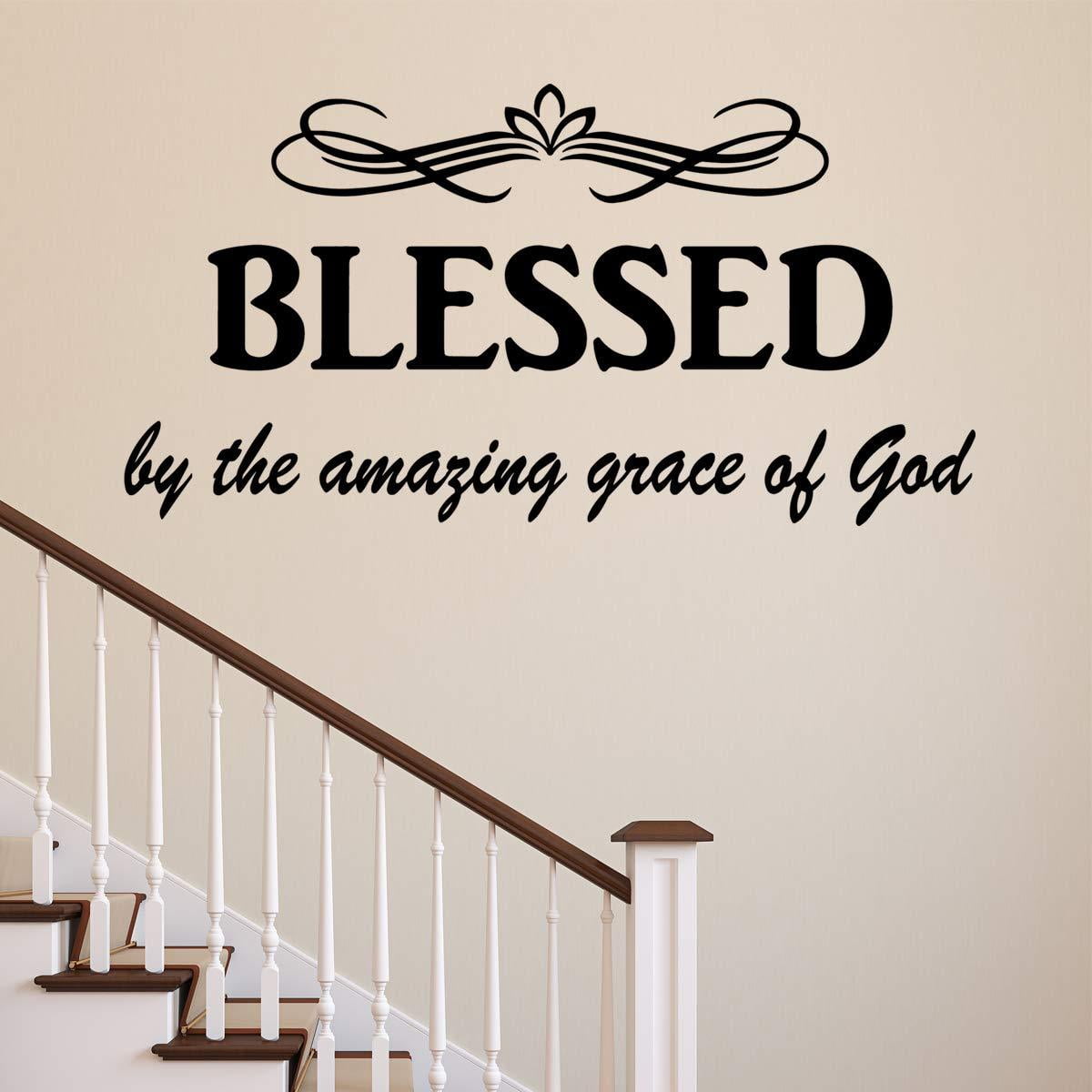 VWAQ Blessed by The Amazing Grace of God Christian Wall Quotes Decal ...
