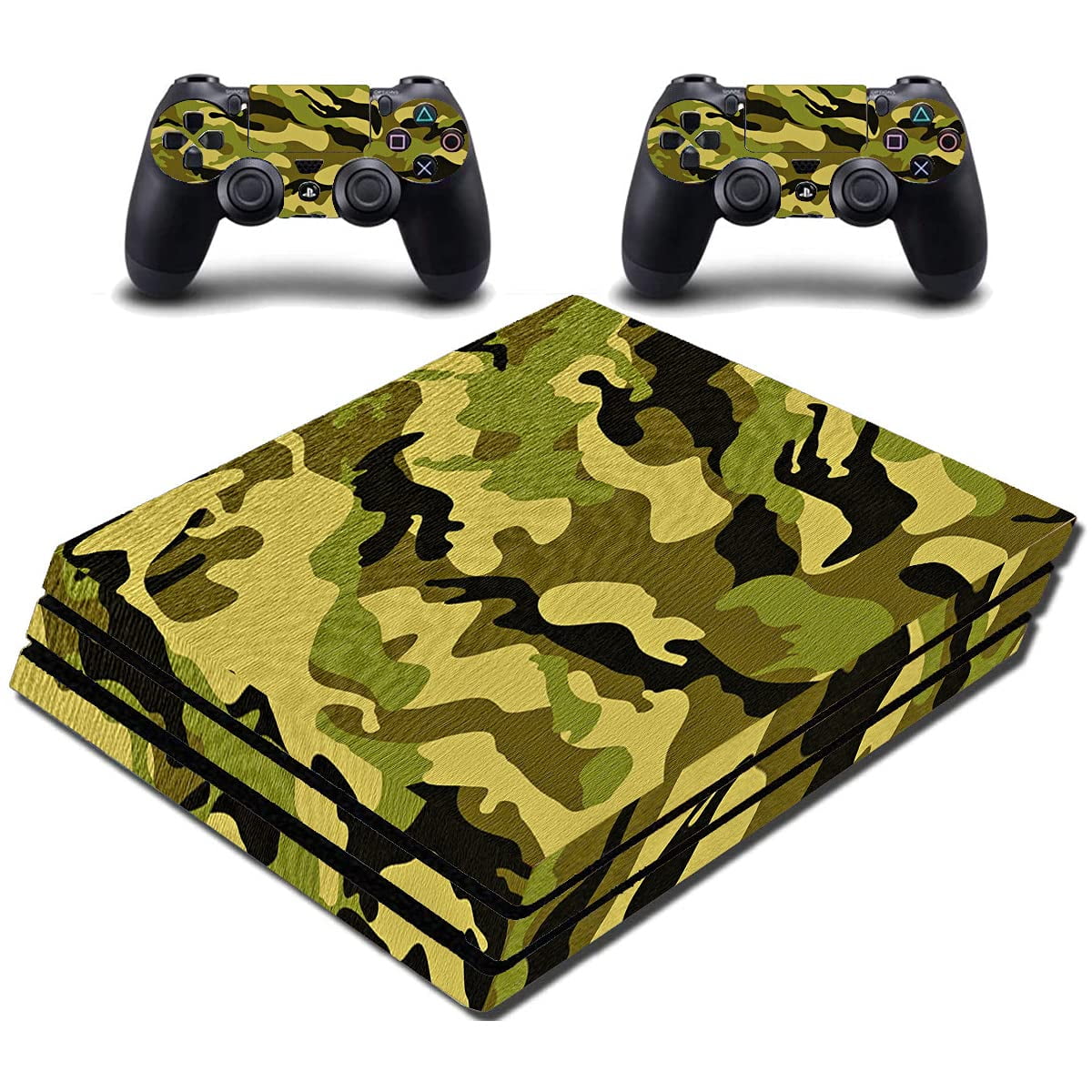 VWAQ Camo Skin For PS4 Pro Console and Controllers Woodland Camouflage ...