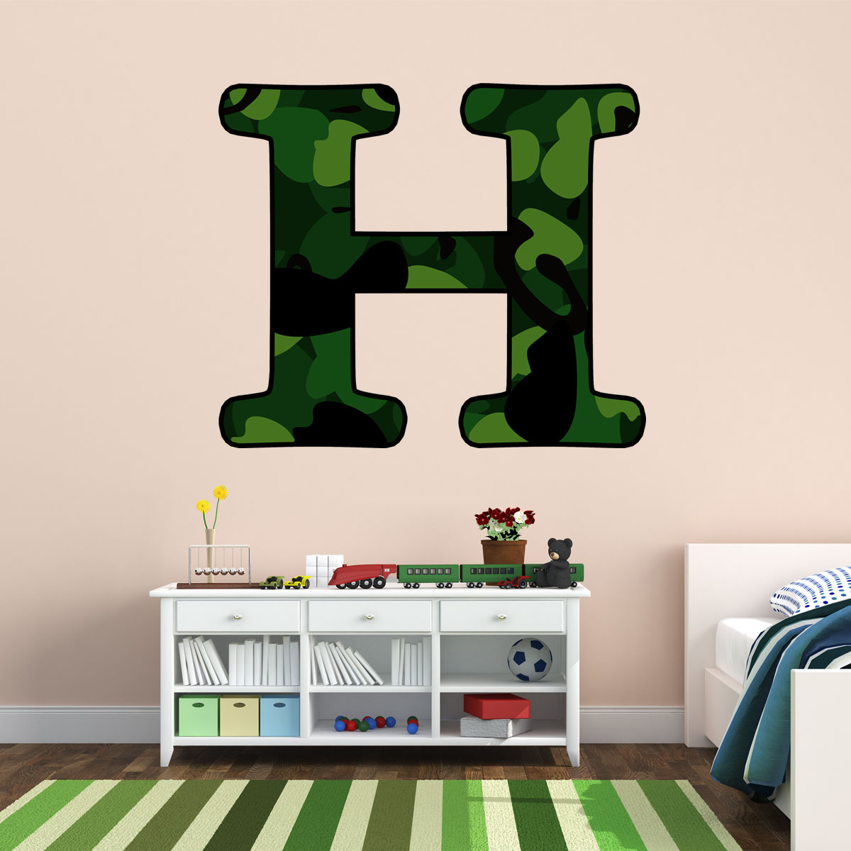 VWAQ Camoflauge (H) Wall Decal Peel and Stick Military Camo Pattern ...