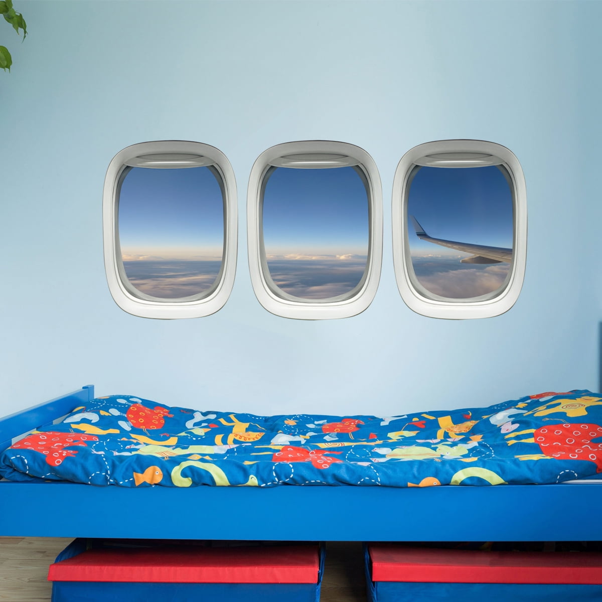 VWAQ Clouds Wall Decal - Airplane Wings Stickers Plane Window Clings ...