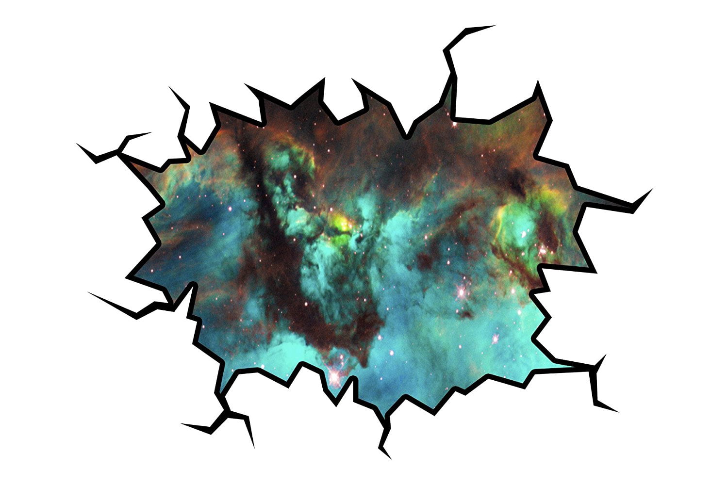 VWAQ Cosmic Wall Decal Outer Space Sticker Cracked Wall Decal Space ...