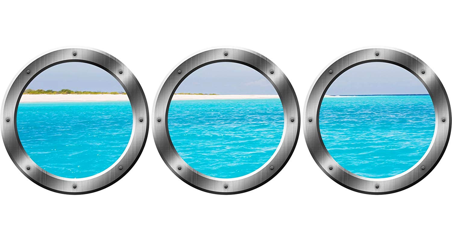 VWAQ Cruise Ship Porthole Wall Stickers - Peel And Stick Window Decals ...