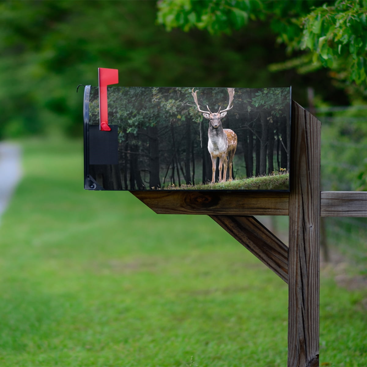 VWAQ Deer Mailbox Covers Magnetic Wilderness Animals Decor - 25.5"H X ...