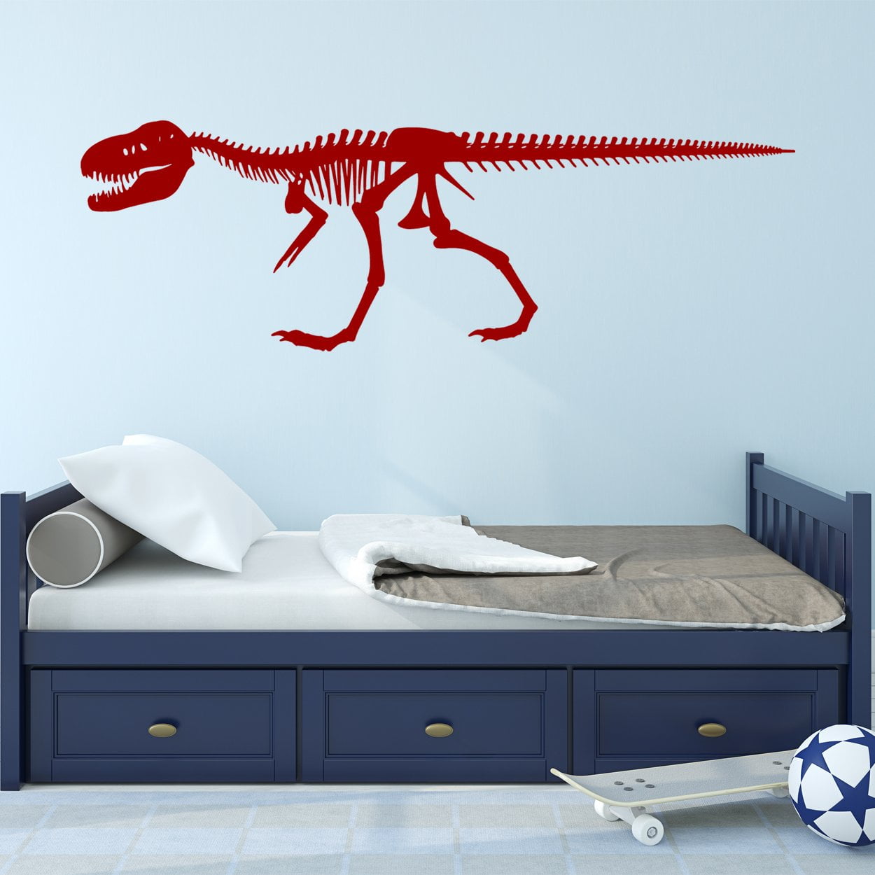 VWAQ Dinosaur Skeleton Wall Decals for Boys Room T-Rex Skeleton Sticker ...