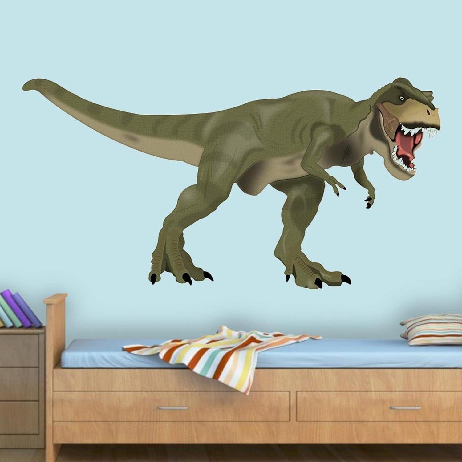 VWAQ Dinosaur Wall Decals Sticker Mural Decor - T Rex Vinyl Peel and ...