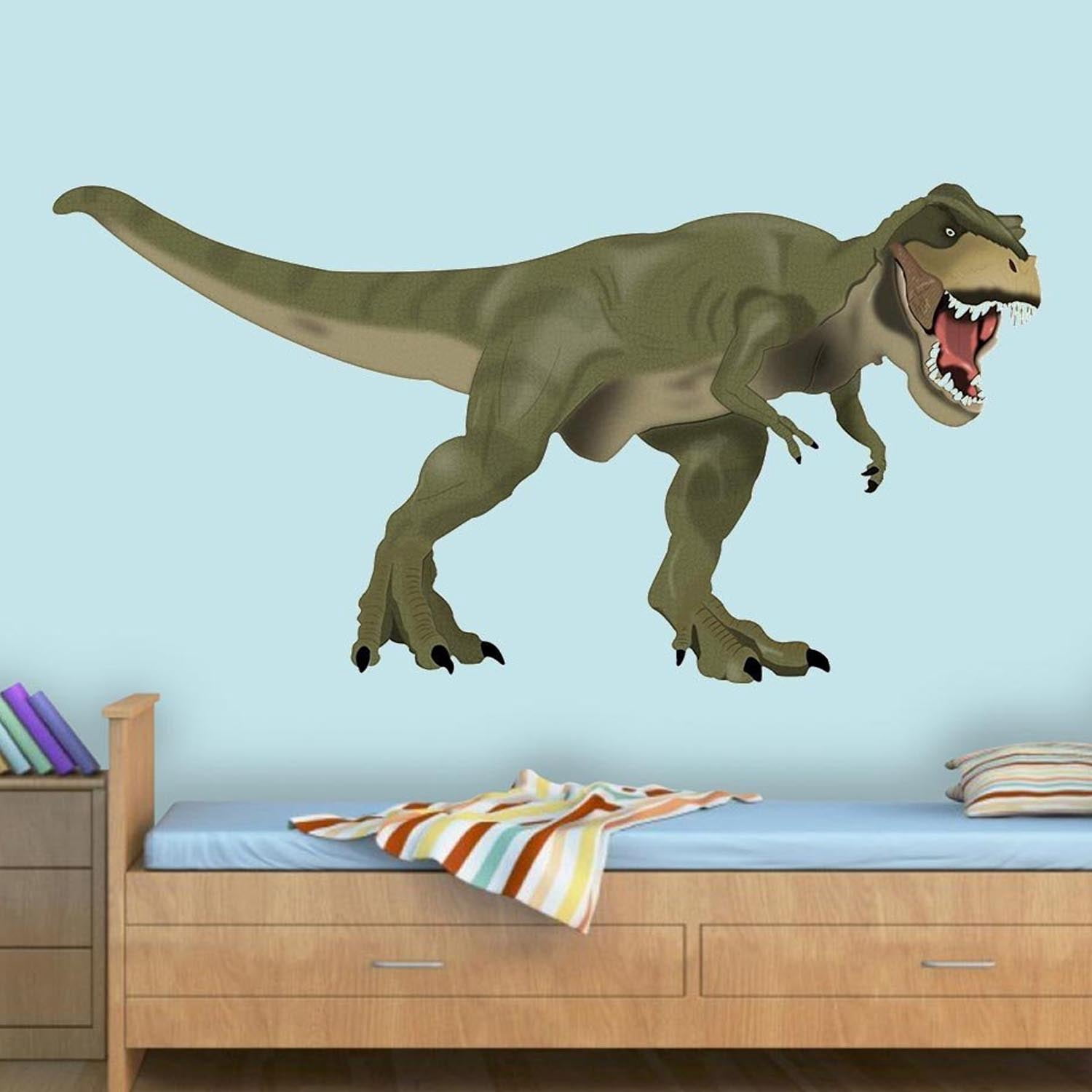 VWAQ Dinosaur Wall Decals Sticker Mural Decor - T Rex Vinyl Peel and ...