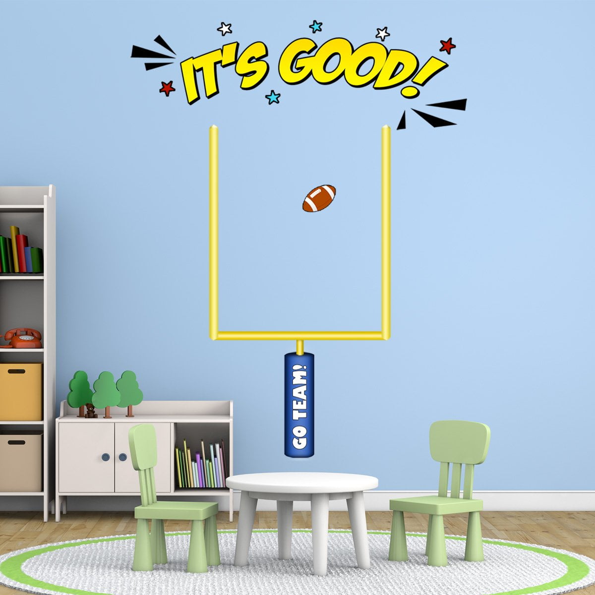VWAQ Field Goal Post Decal - Football Wall Decals for Boys Room Decor ...