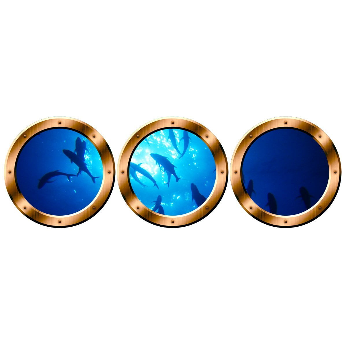 VWAQ Fish Decals, Submarine Portholes - Underwater Ocean Animals Decor ...