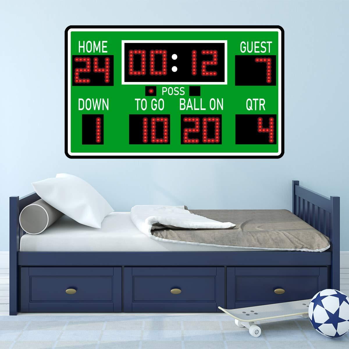 VWAQ Football Scoreboard Wall Sticker - Peel and Stick Sports Decor ...