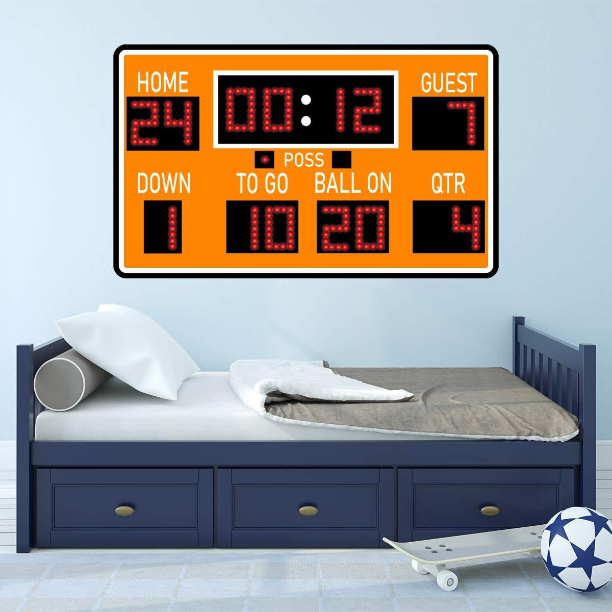 VWAQ Football Scoreboard Wall Sticker - Peel and Stick Sports Decor ...