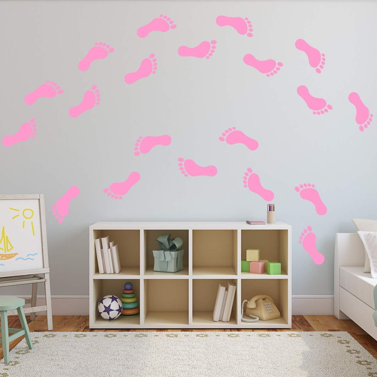 VWAQ Footprint Vinyl Decals - Peel and Stick Floor or Wall Stickers ...