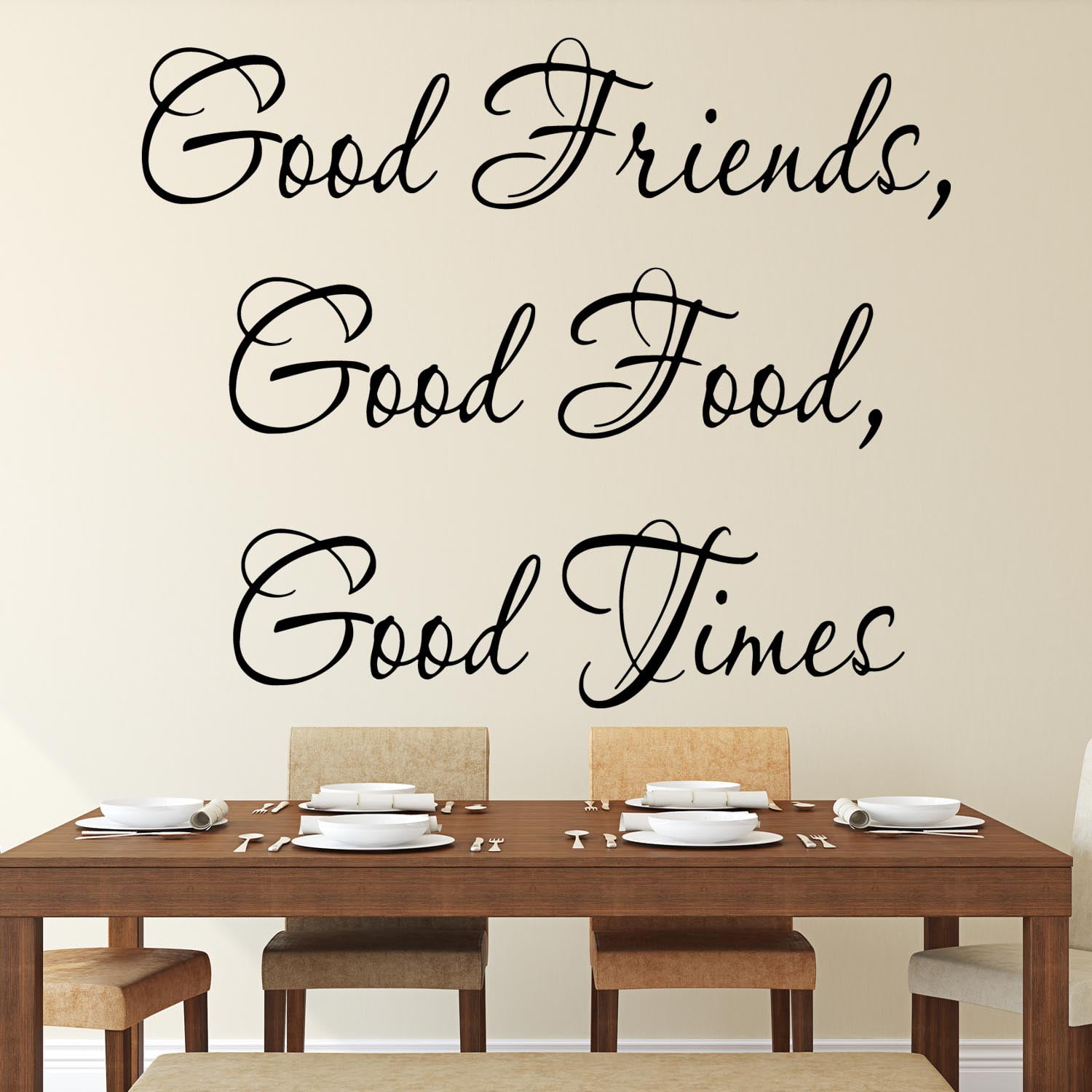 VWAQ Good Friends Good Food Good Times Decal Kitchen Decor Wall Sticker ...