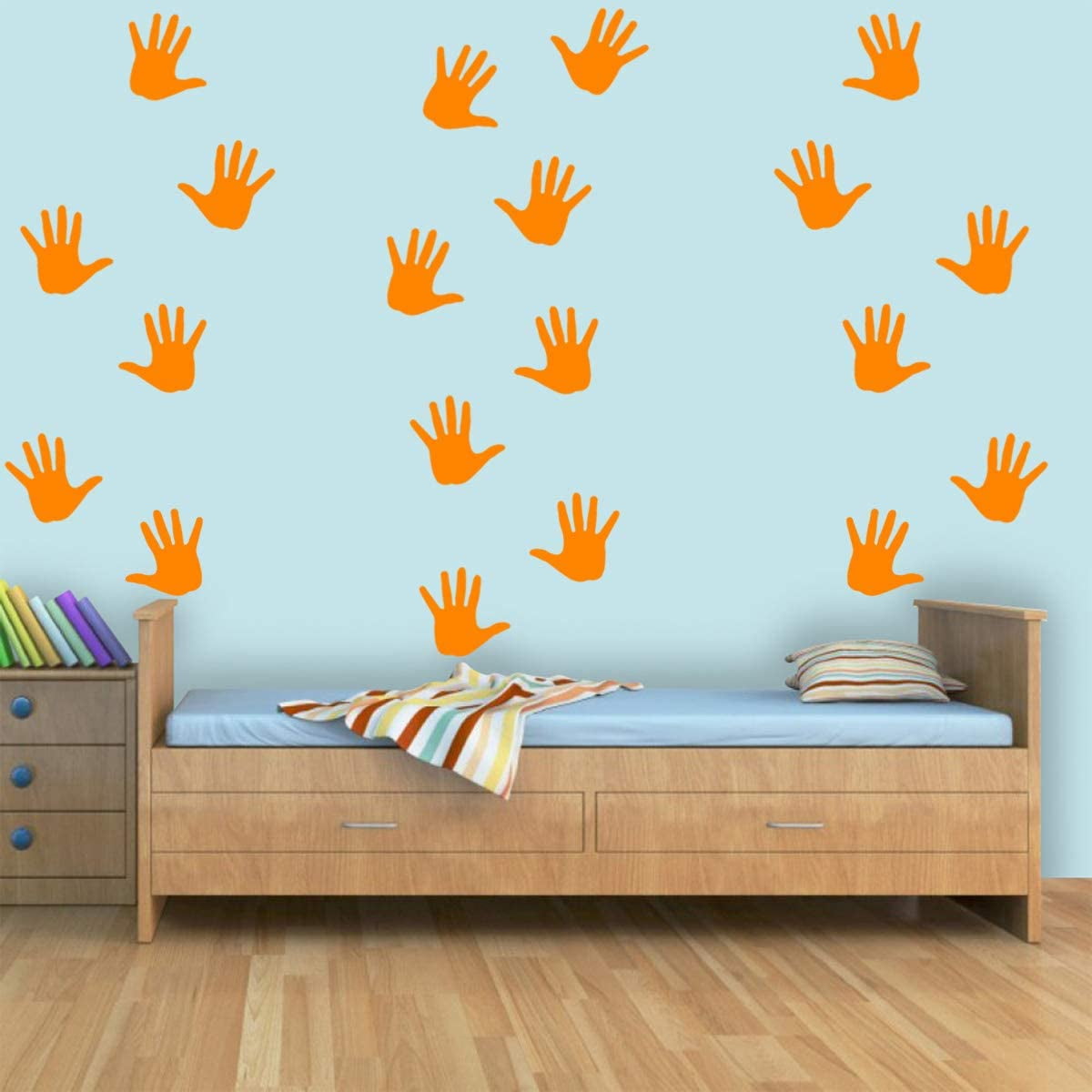 VWAQ Handprint Wall Stickers - Peel and Stick Floor or Wall Decals - 20 ...