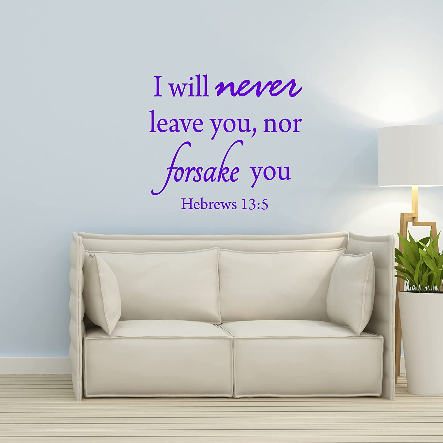 VWAQ I Will Never Leave You Nor Forsake You Religious Home Decor ...