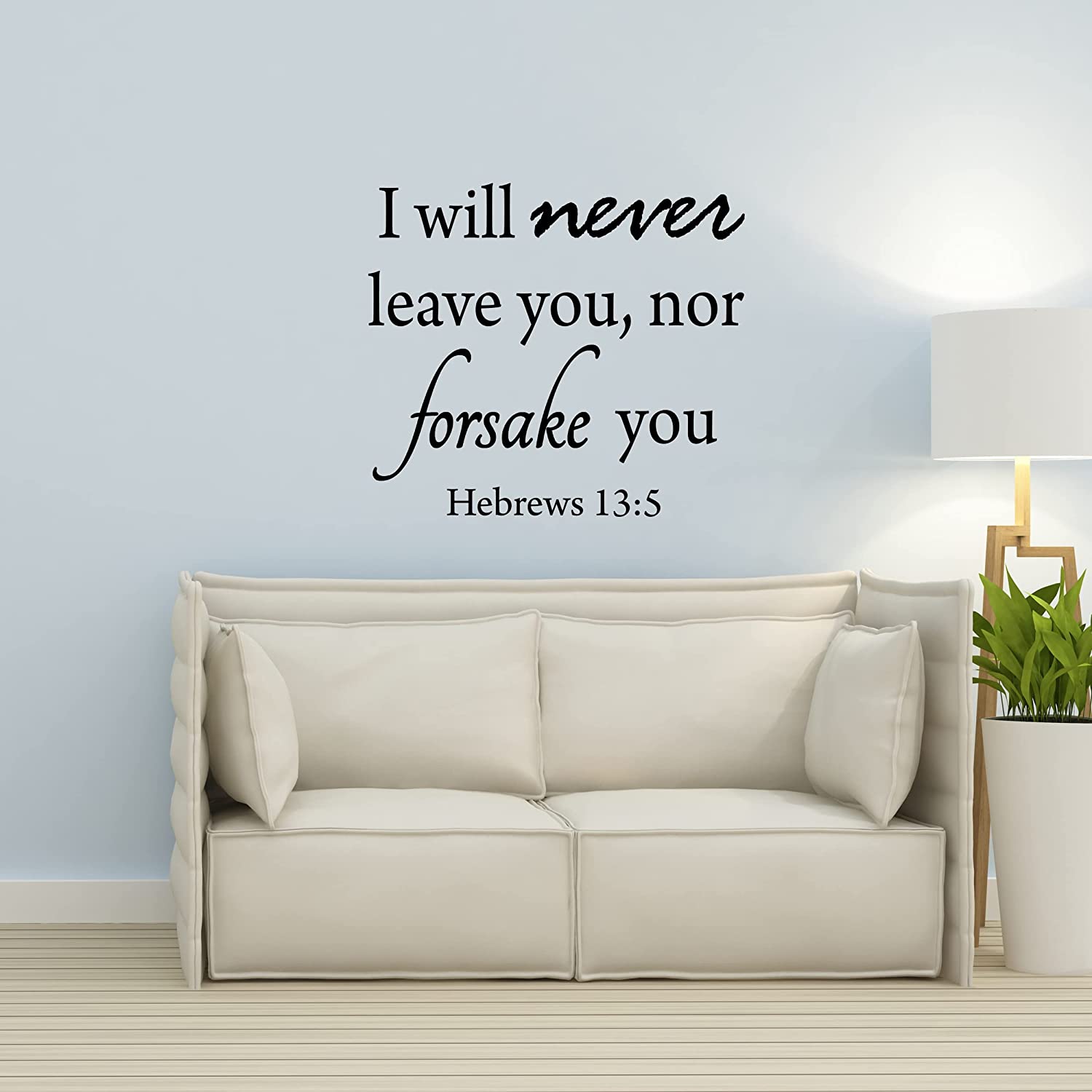 VWAQ I Will Never Leave You Nor Forsake You Religious Home Decor ...