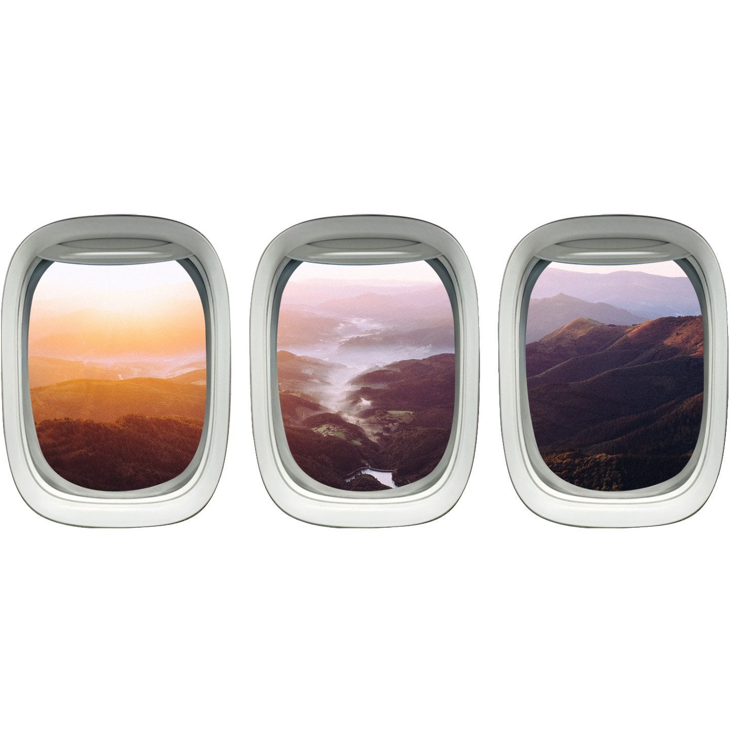 VWAQ Landscape Wall Stickers Airplane Window Decals Kids Room Decor ...