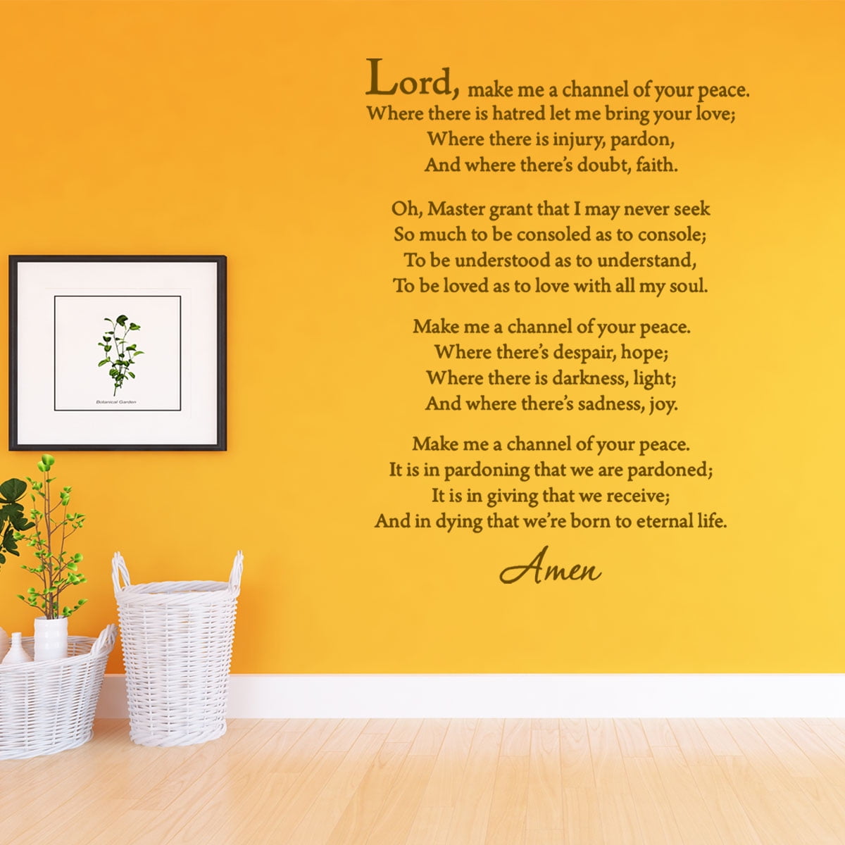 VWAQ Make Me a Channel of Your Piece Vinyl Wall Decal St. Francis Quote ...