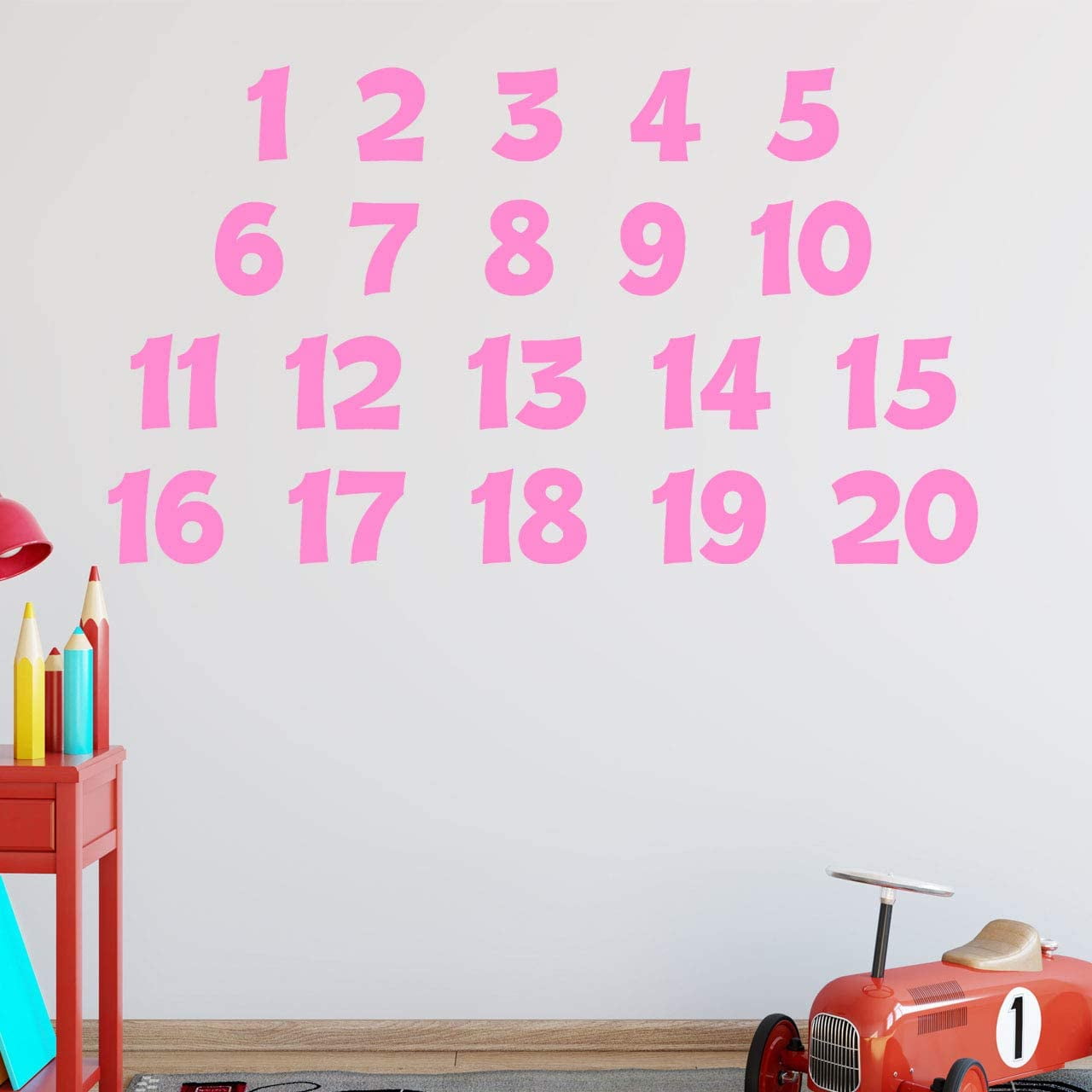 VWAQ Numbers Wall Decals for Kids Classroom Educational Vinyl Stickers ...
