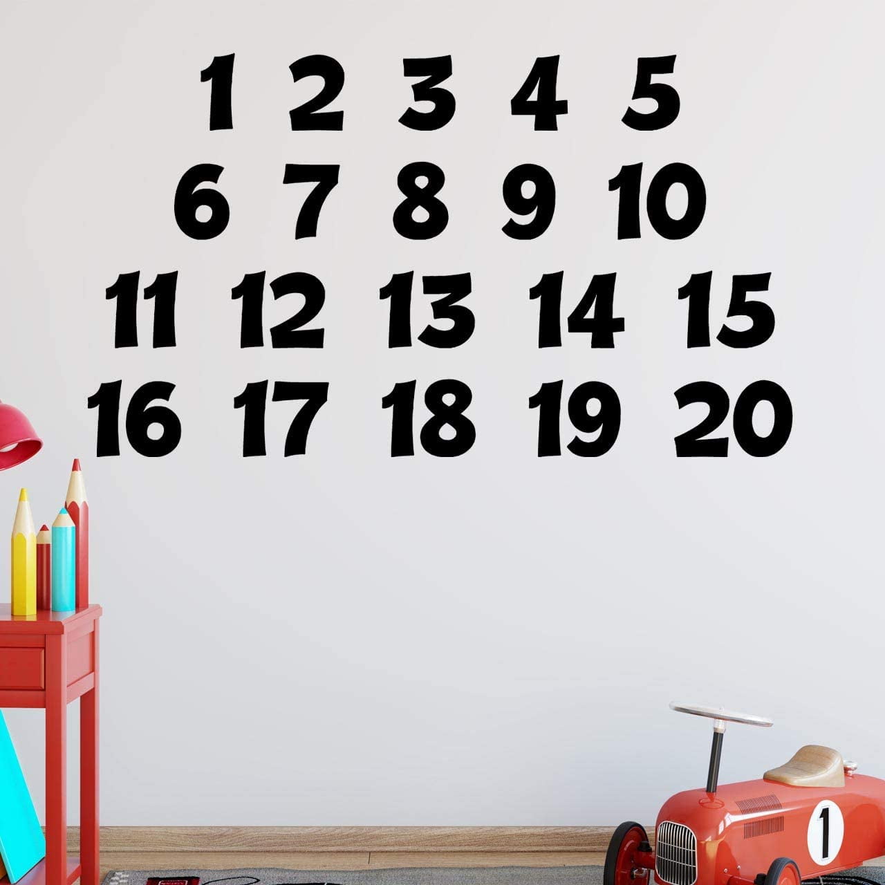 VWAQ Numbers Wall Decals for Kids Classroom Educational Vinyl Stickers ...