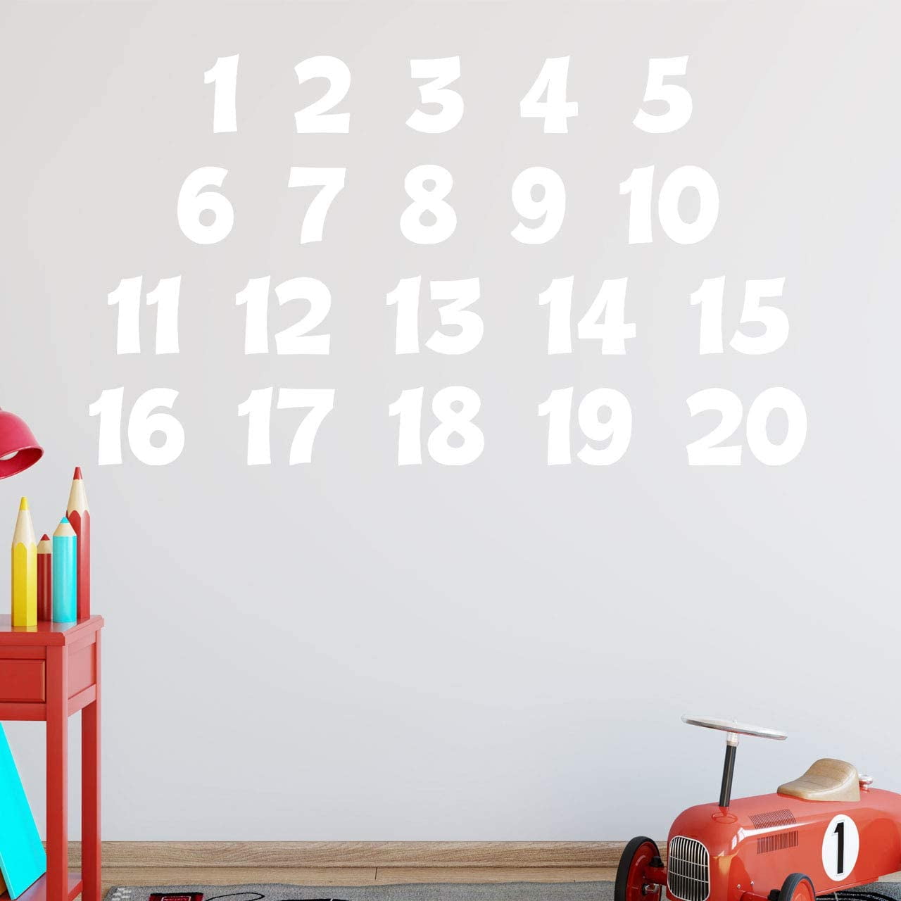 VWAQ Numbers Wall Decals for Kids Classroom Educational Vinyl Stickers ...