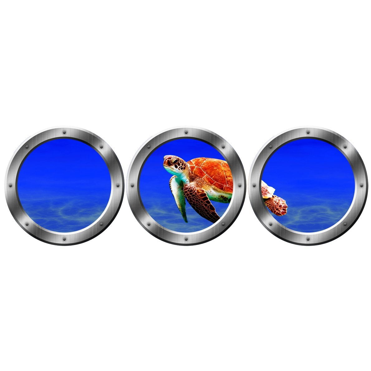 VWAQ Ocean Porthole - Sea Turtle Animals Wall Stickers, Submarine ...