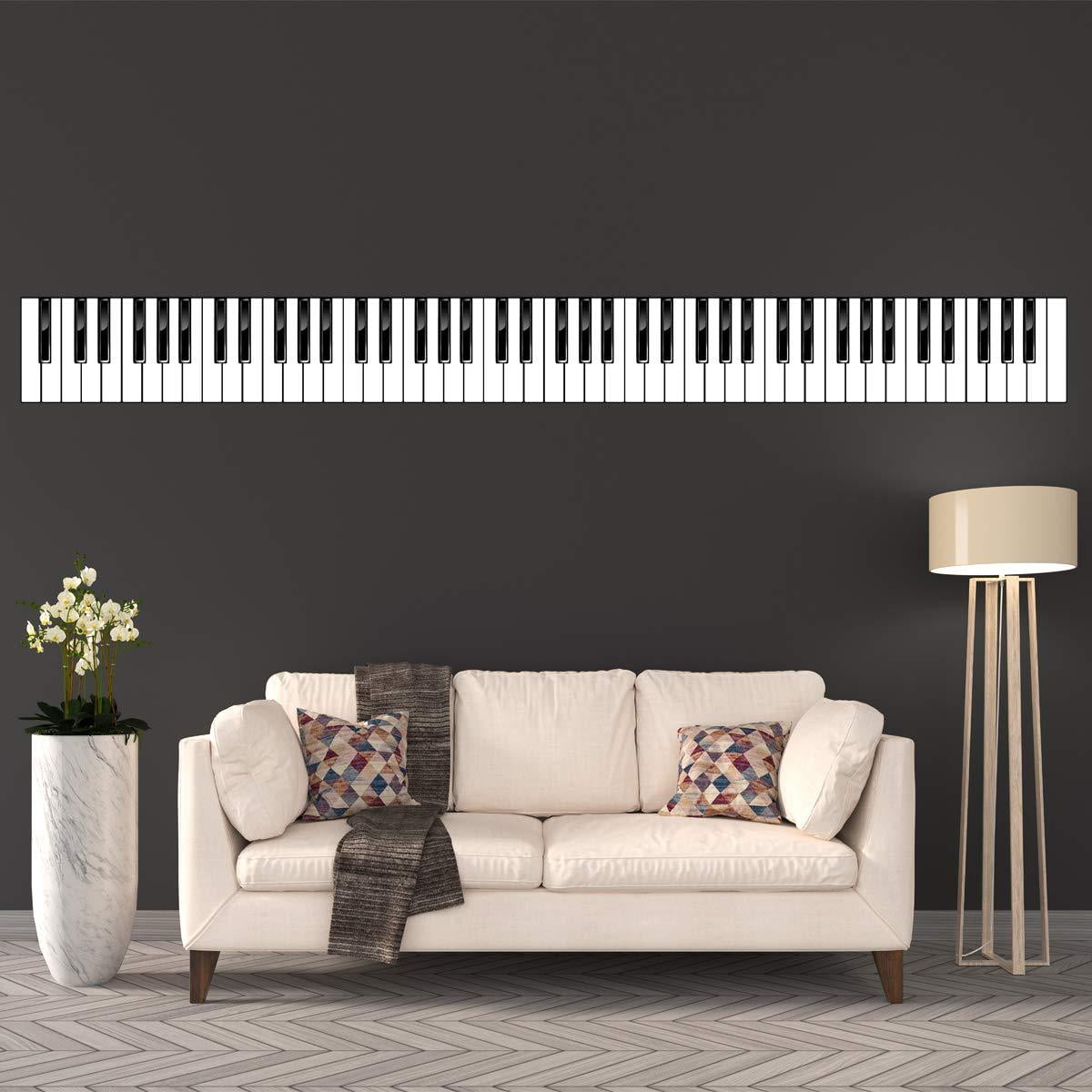 VWAQ Piano Keys Wall Decal - Musical Instrument Decor - Peel and Stick ...