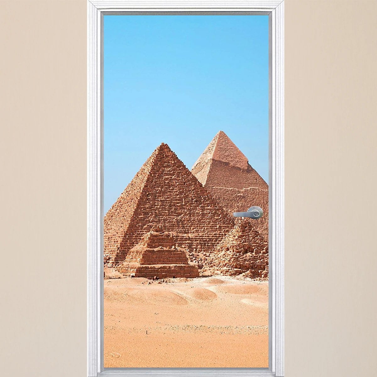 VWAQ- Pyramids of Giza Vinyl Door Wrap - Egypt Mural, Egyptian Door ...