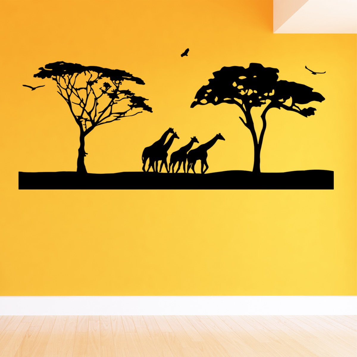 VWAQ Safari Matte Black Wall Decals Large Animal Wall Decor Giraffes ...