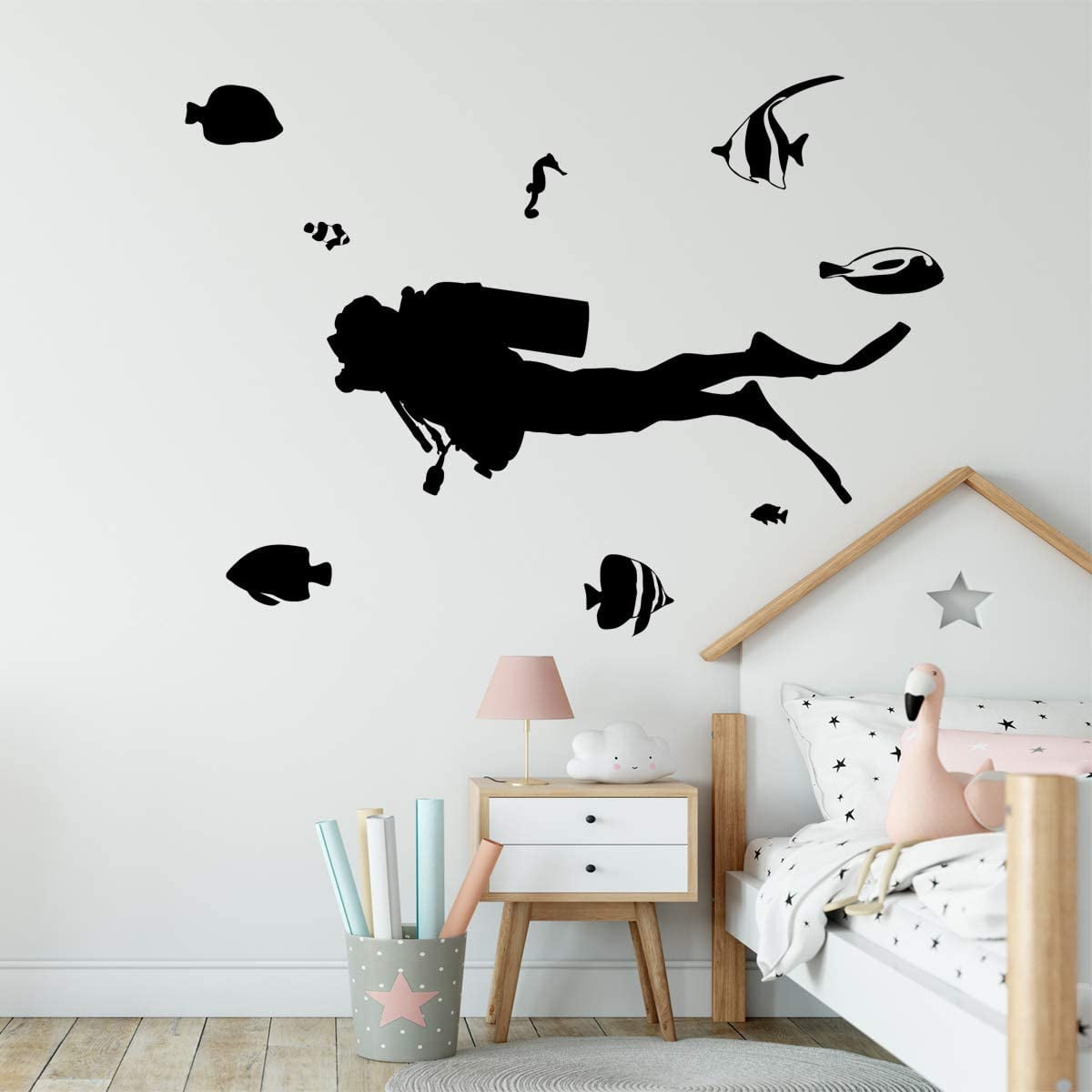 VWAQ Scuba Diver Wall Decal Ocean Theme Decor - V1 - Walmart.com