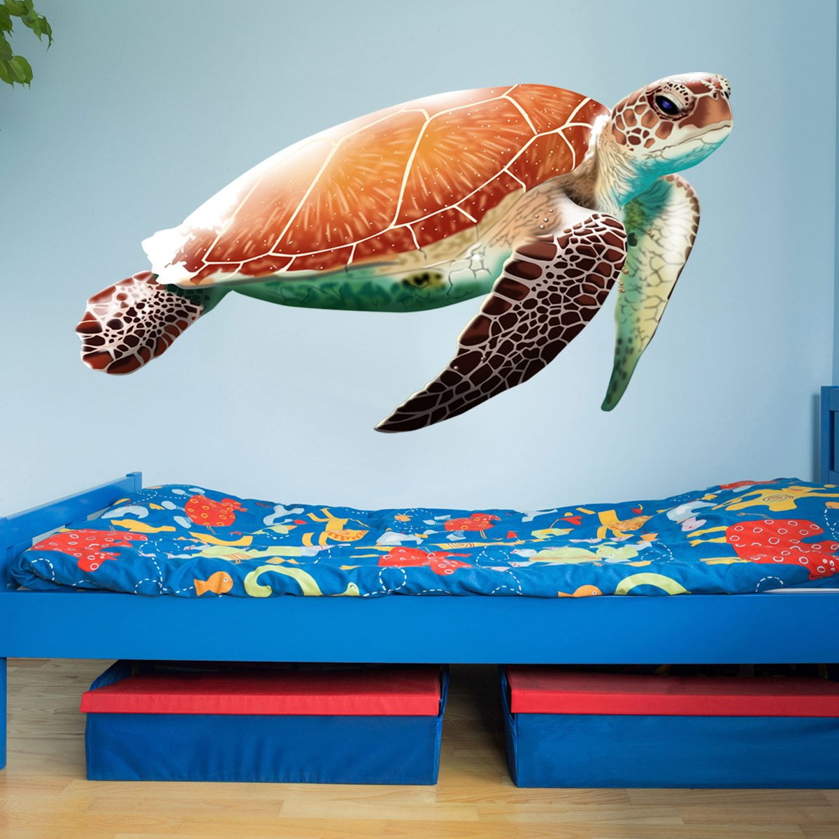 VWAQ Sea Turtle Vinyl Wall Sticker Decal for Kids Rooms | Ocean Theme ...