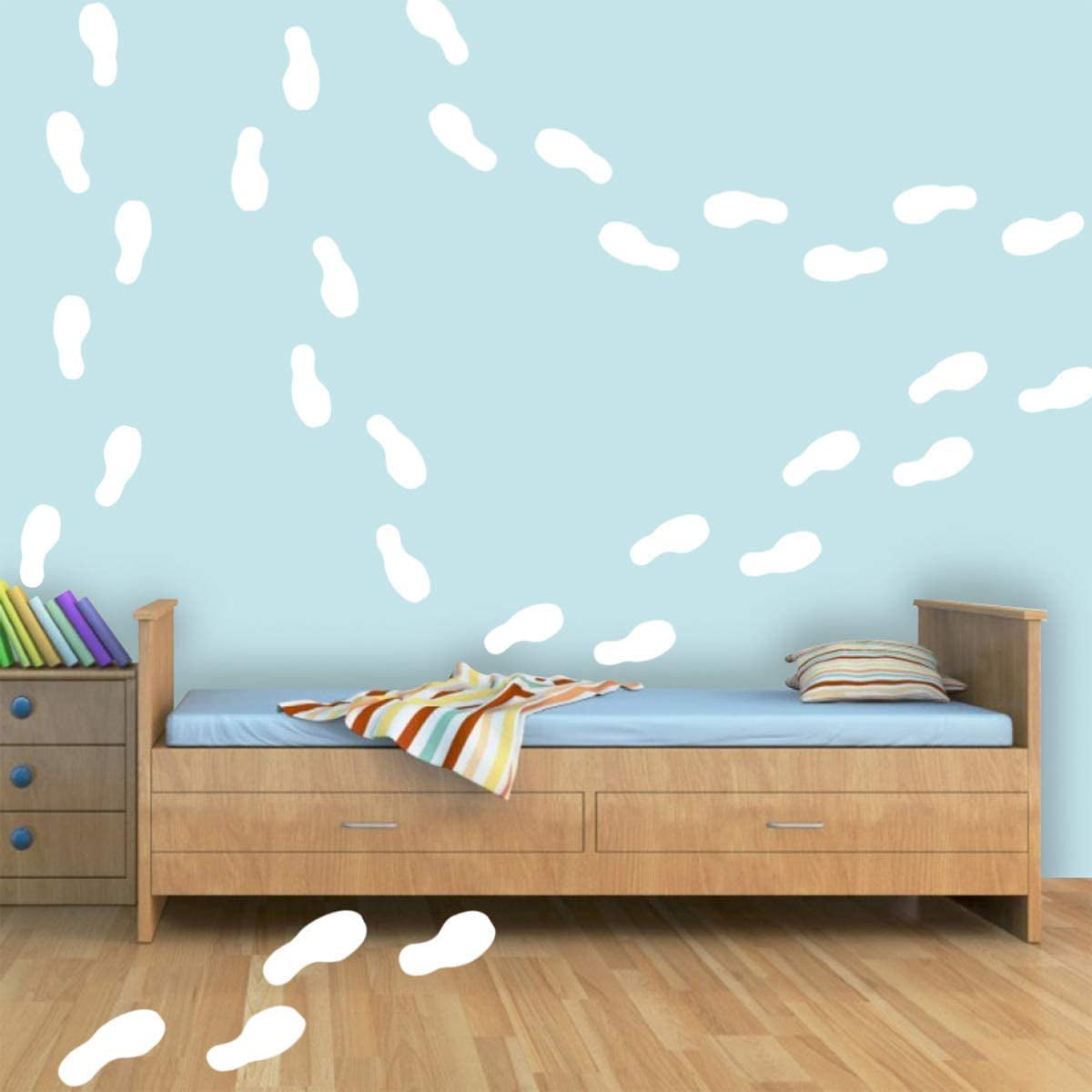 VWAQ Shoe Print Footprint Vinyl Decals - Peel and Stick Floor or Wall ...