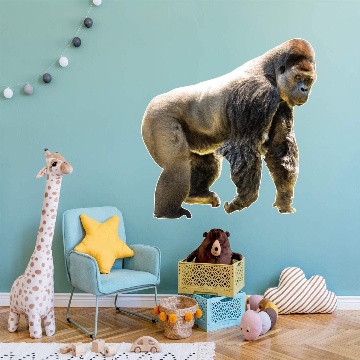 VWAQ Silverback Gorilla Wall Decal Jungle Room Decor - PAS36 - Walmart.com