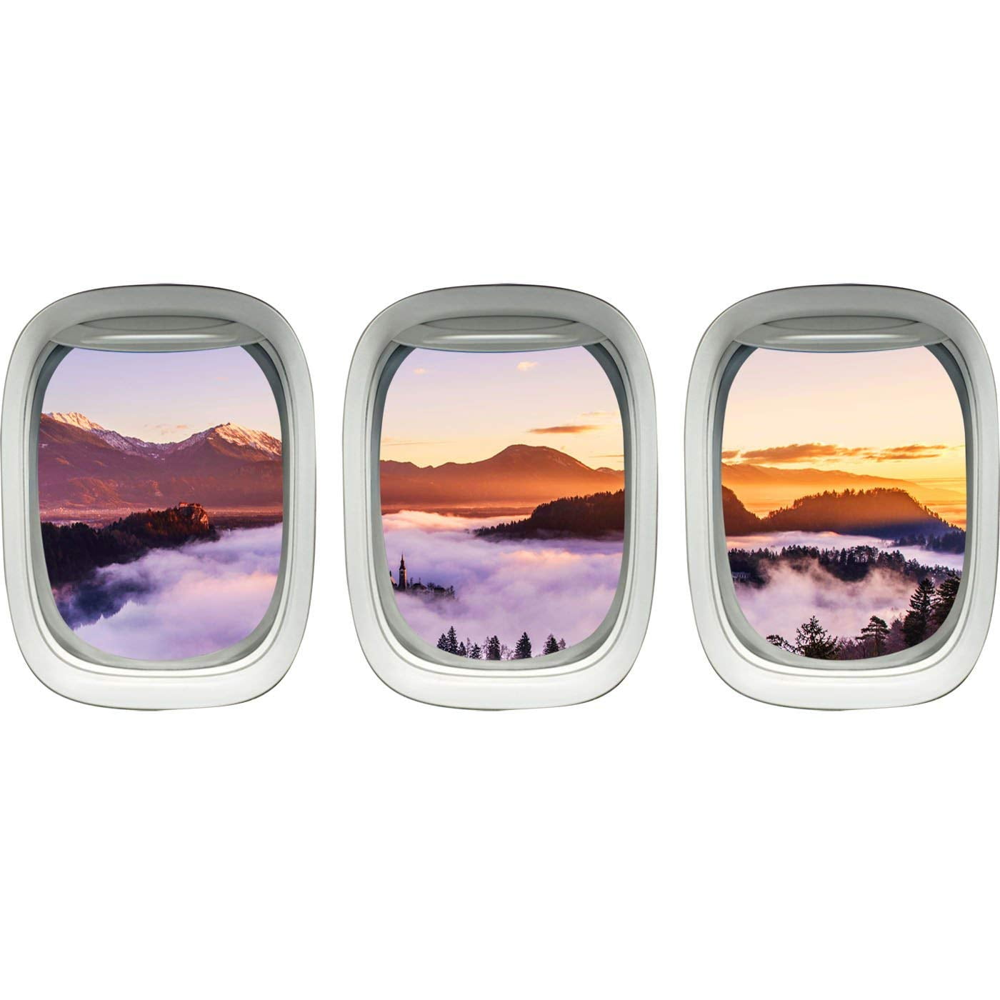 VWAQ Vinyl Airplane Wall Decal Stickers - Plane Window Clings - Nature ...