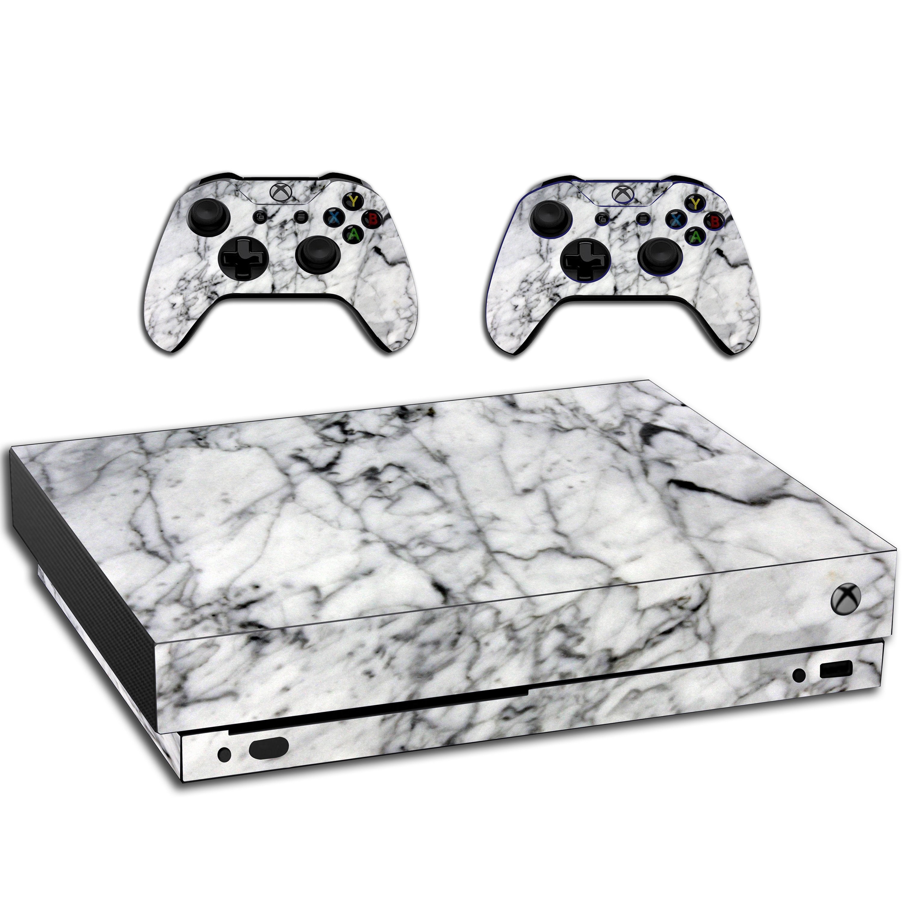 VWAQ Xbox One X Skin Marble White | Vinyl Wrap Decal Cover Sticker ...