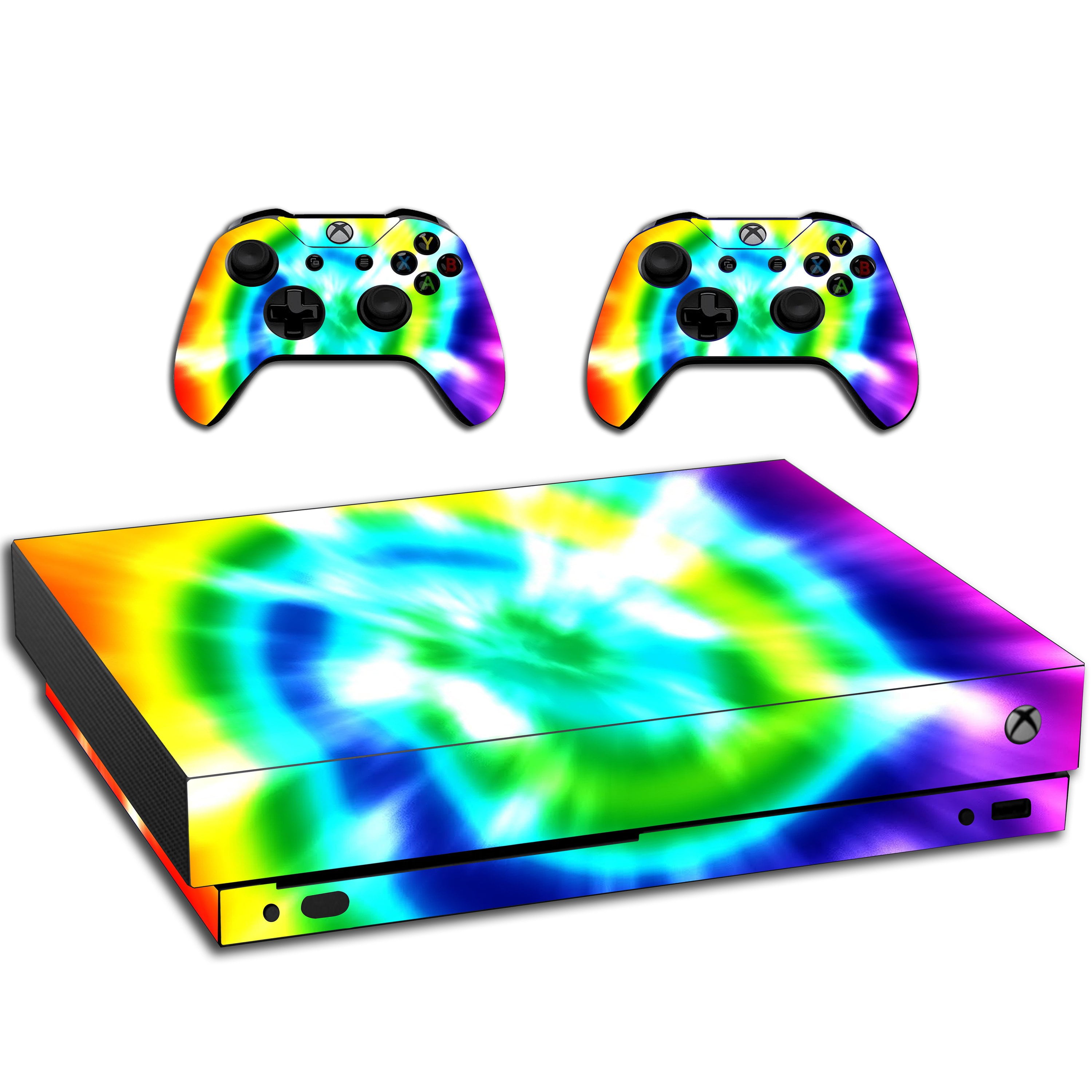 VWAQ Xbox One X Skin Tie Dye Vinyl Wrap Rainbow Decals For Console And ...