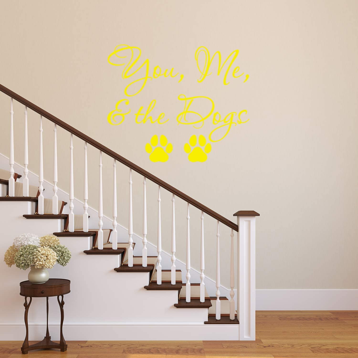 VWAQ You Me and The Dogs Wall Decal - Pet Quotes Wall Decor Puppy Vinyl ...