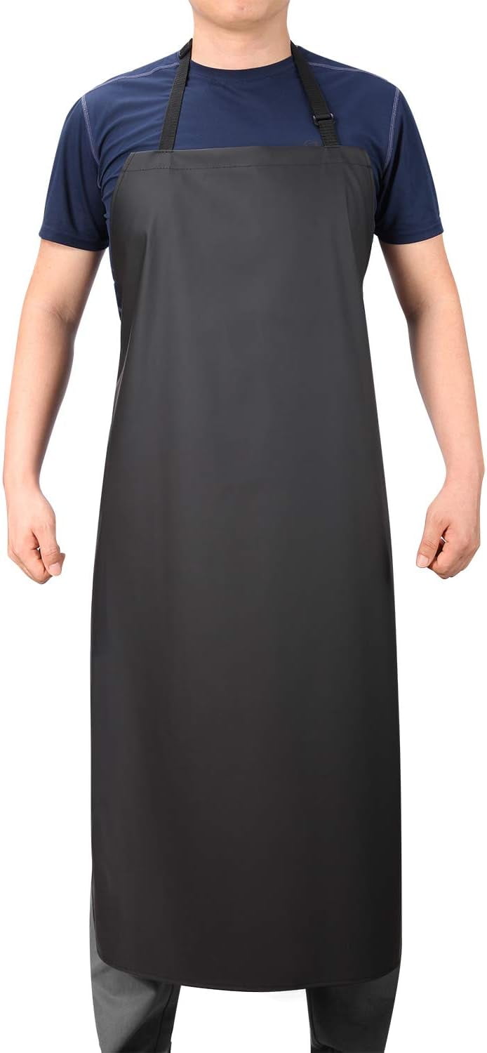 VWELL Vinyl Rubber Waterproof Apron, 41.5''Chemical Resistant Apron for ...