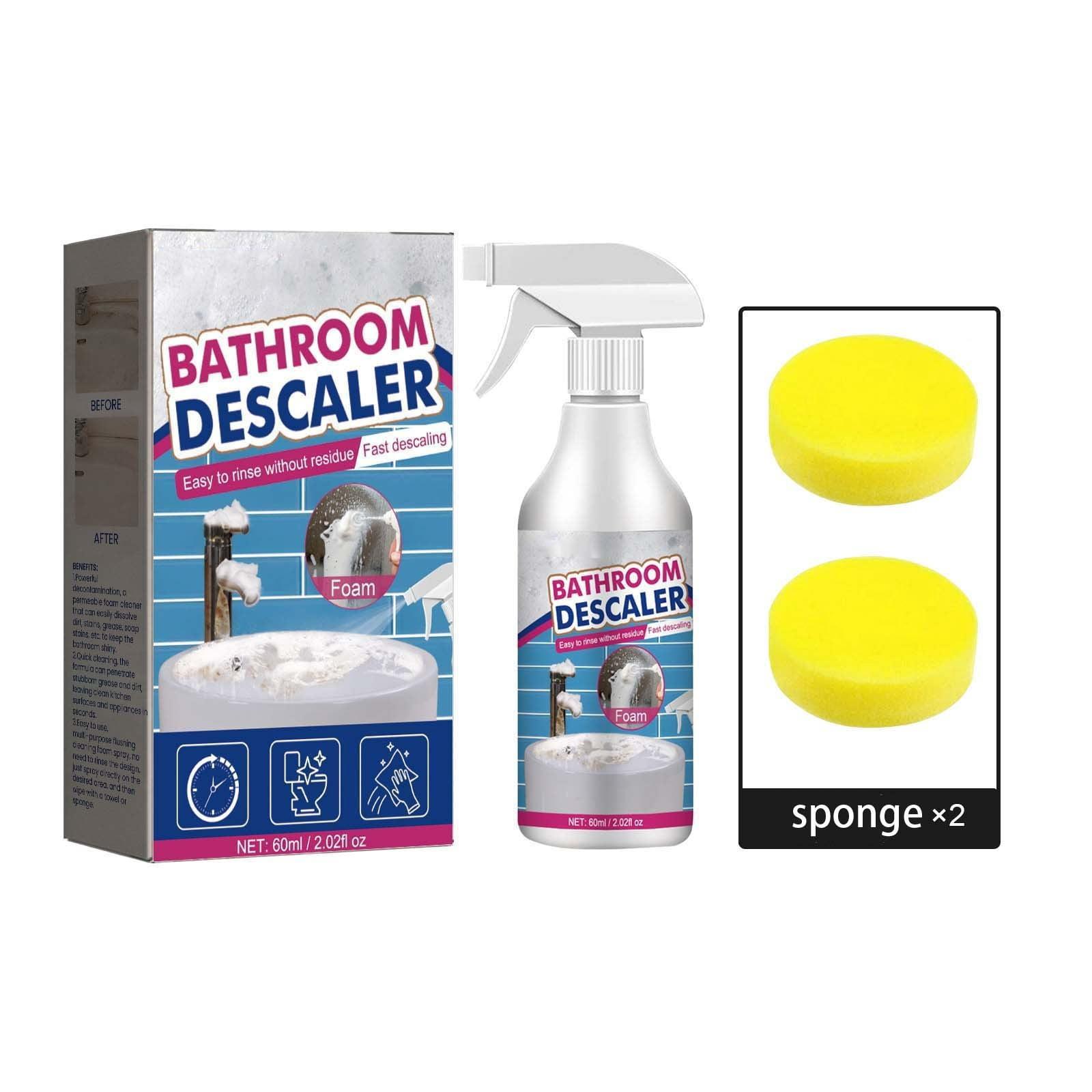 VWRXBZ Bathroom Cleaner Descaler Spray 60ml, 2 Pack Sponge for Tile ...