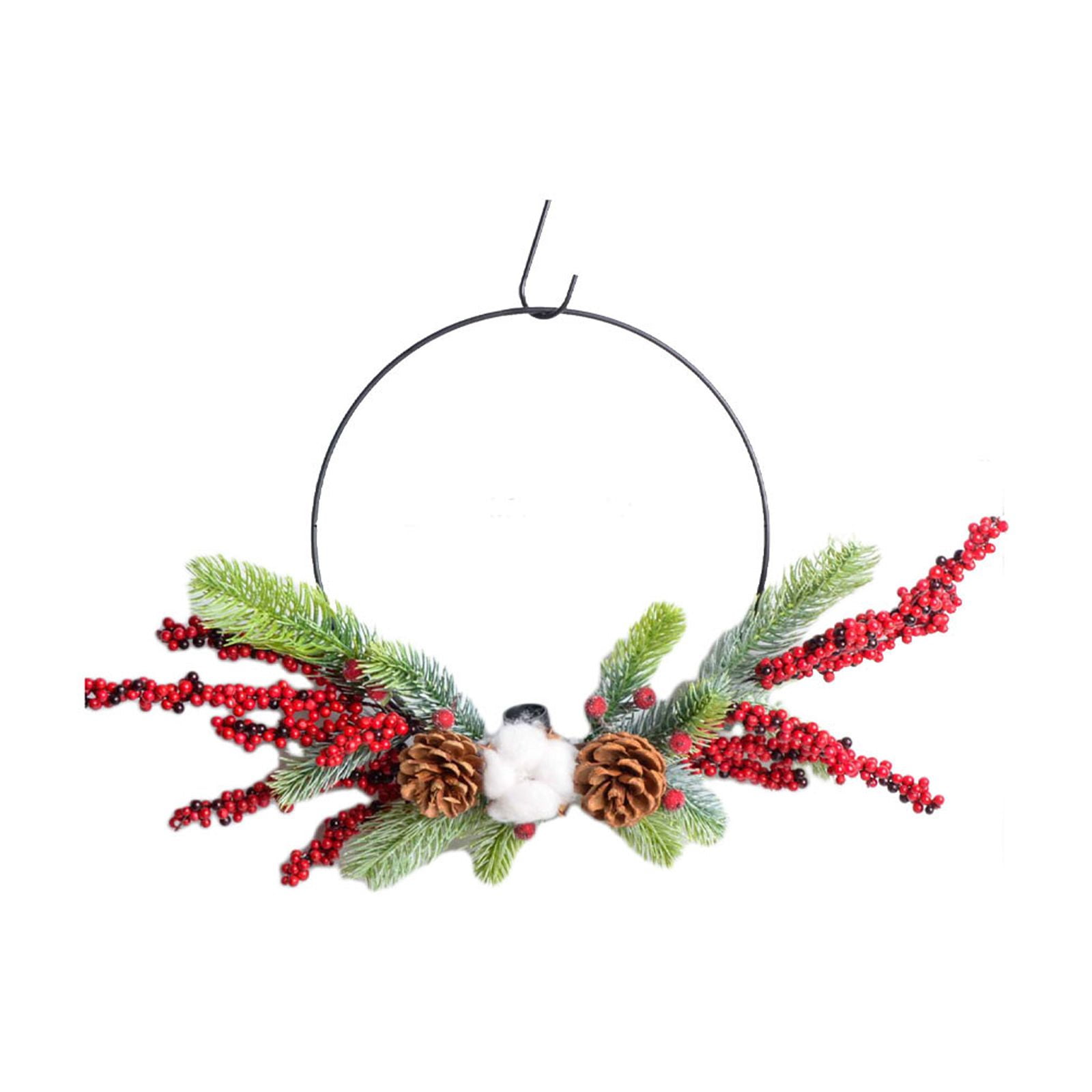 VWRXBZ Christmas Wreath, 13.8x12.6 Inch Christmas Wreath Metal Wall ...