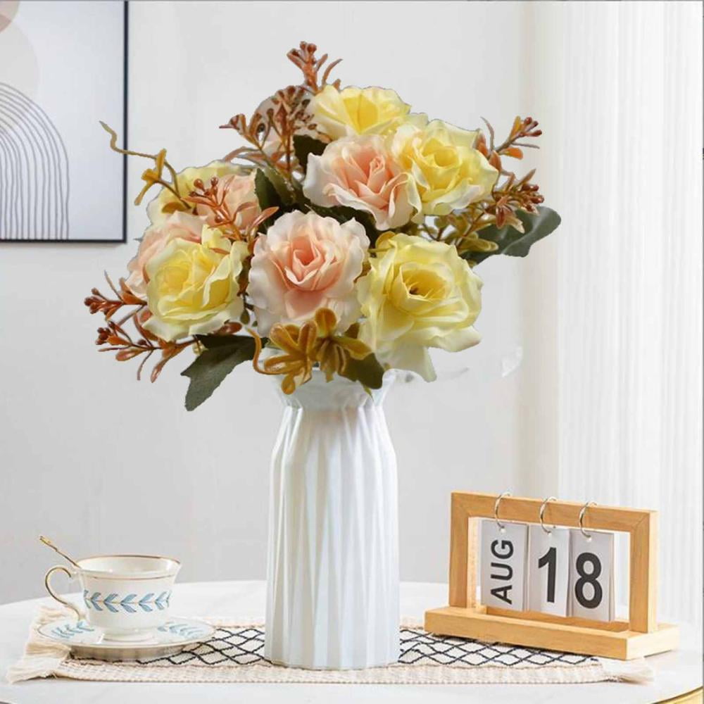 VWRXBZ Diamond Rose Artificial Flowers 5 Forks 10 Mini Roses, Plastic ...