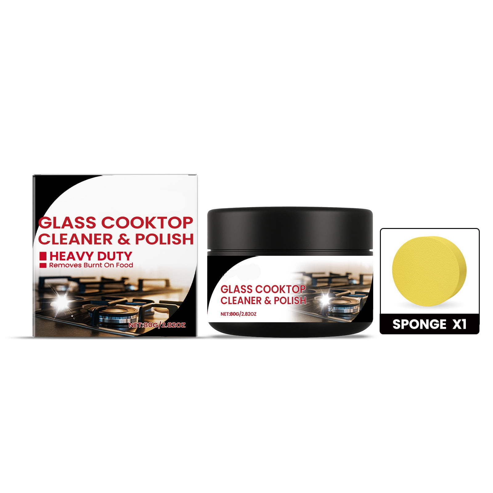 VWRXBZ Glass Cooktop Cleaner and Polish, 80g Cream for Ceramic ...