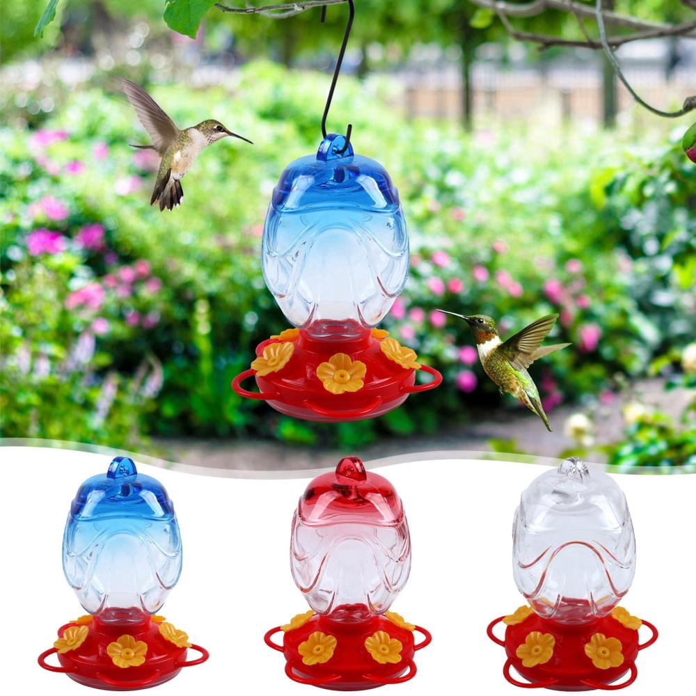 VWRXBZ Glass Feeder Stained Glass Hummingbird Water Feeder Bird Feeder ...
