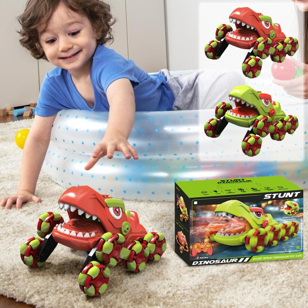 VWRXBZ RC Eight Wheel Dinosaur Stunt Car Transformer Spray Electric RC ...