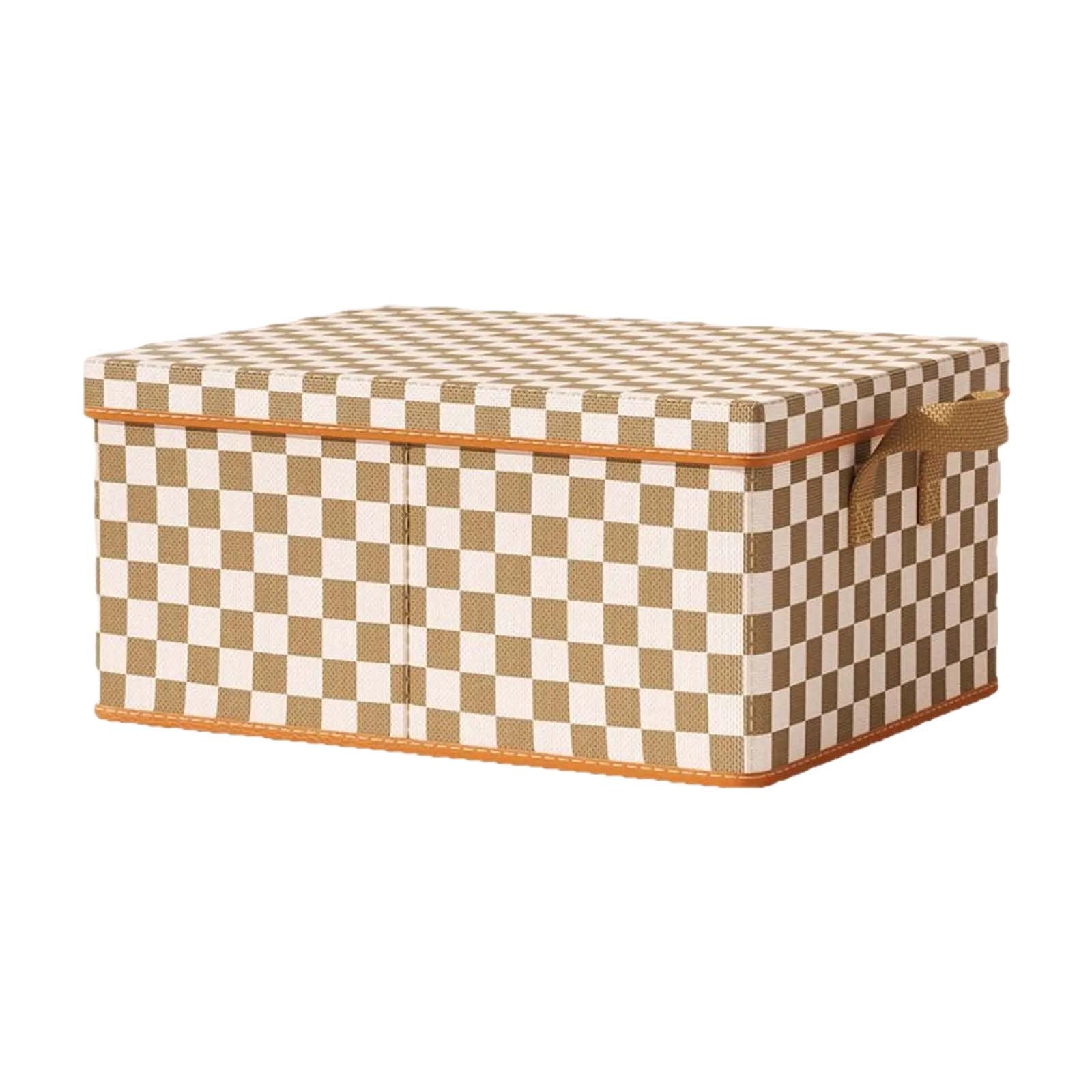 VWRXBZ Storage Bins Cloth Cover Brown White Steel Frame Storage Box ...