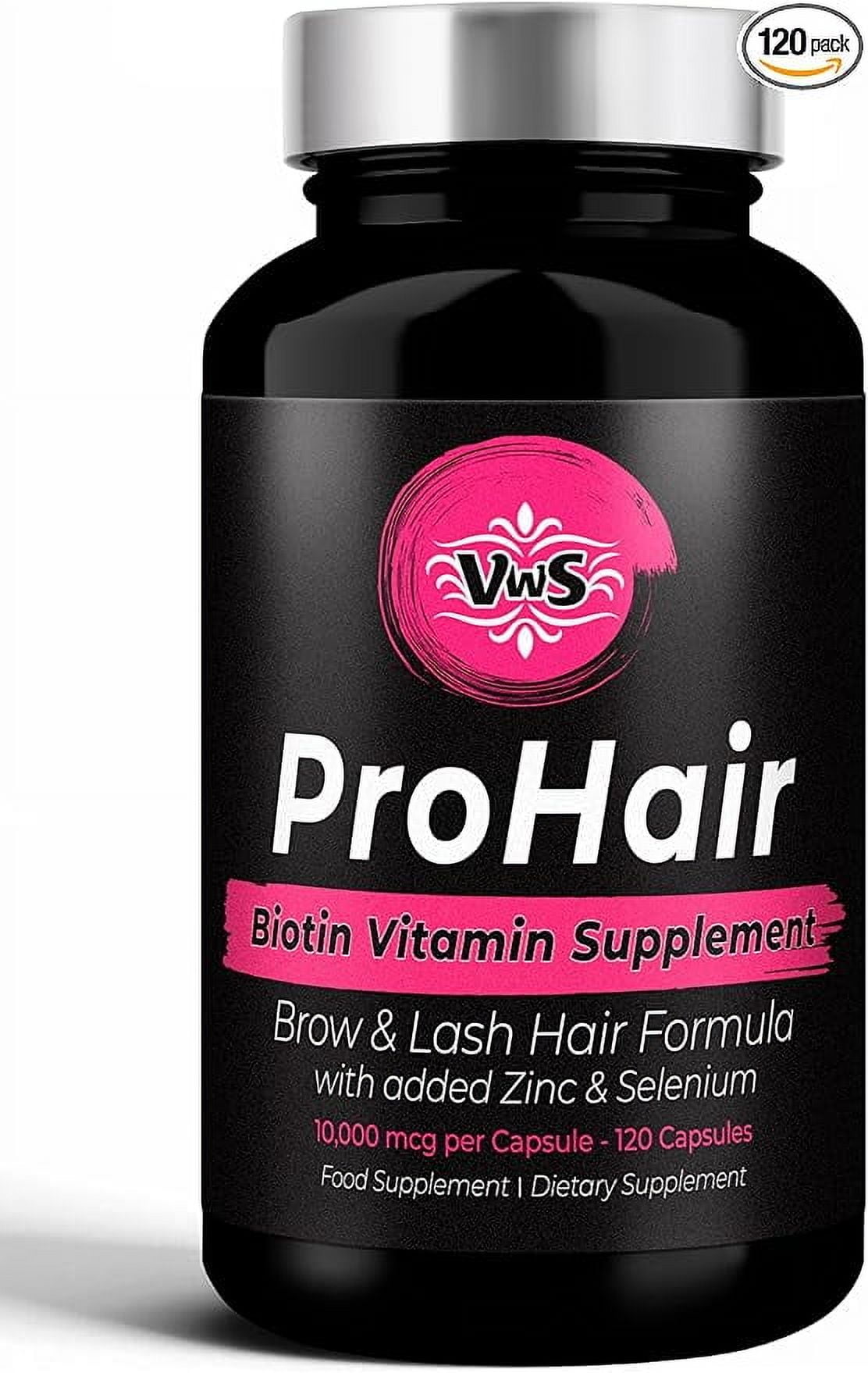 VWS Biotin 10,000 mcg Dietary Supplement w/Zinc & Selenium to Promote ...