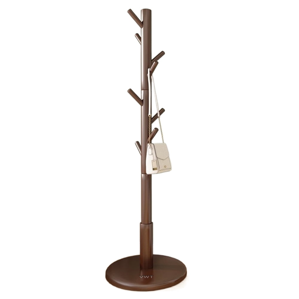 VWT Coat stands, Sturdy Wooden Coat Tree with 8 Hooks, 3 Adjustable ...